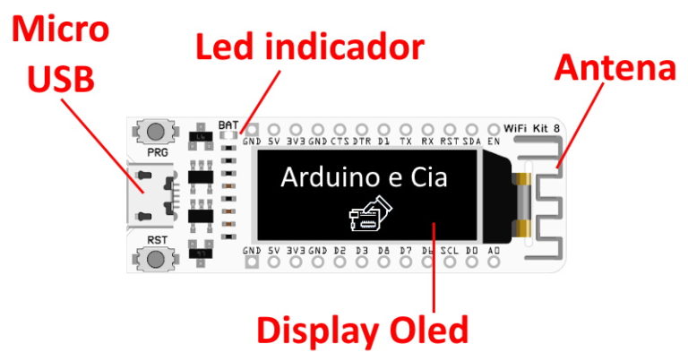 Como Usar O Módulo Esp8266 Com Display Oled Embutido Arduino E Cia