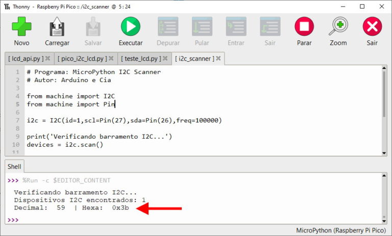 Como usar um display LCD 16x2 I2C na Raspberry Pi Pico - Arduino e Cia