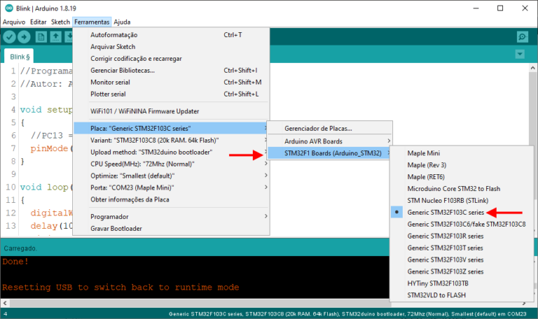 Como Programar O Stm32 Via Usb Com Ide Arduino E Sem Precisar Do Gravador Arduino E Cia